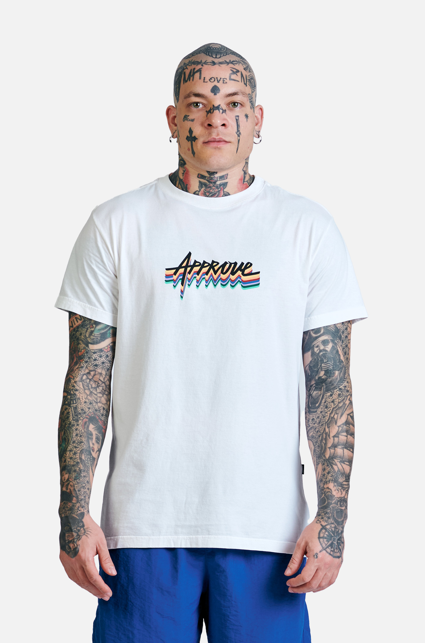 Camiseta Slim Approve Arco-iris Off White