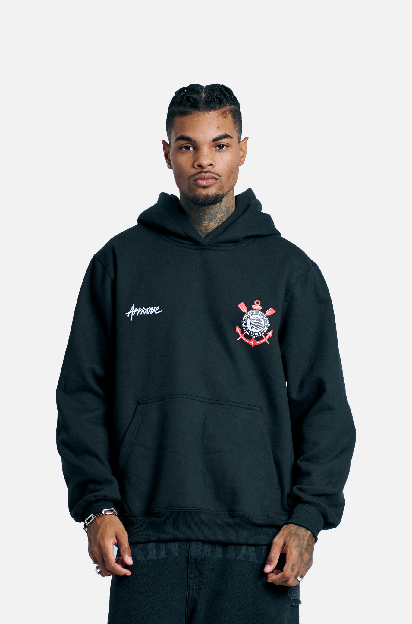 Moletom Canguru Approve X Corinthians II Preto